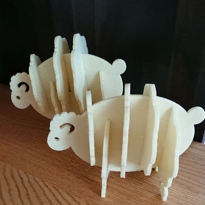 Laser Cut Sheep Drink Coaster Set with Holder CDR DXF SVG File Free ...