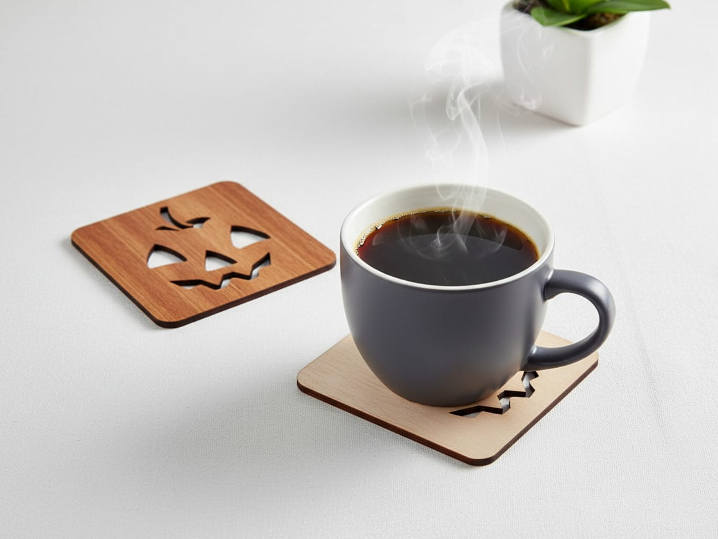 Laser Cut Wooden Halloween Coaster for Hot and Cold Drinks DXF SVG File ...