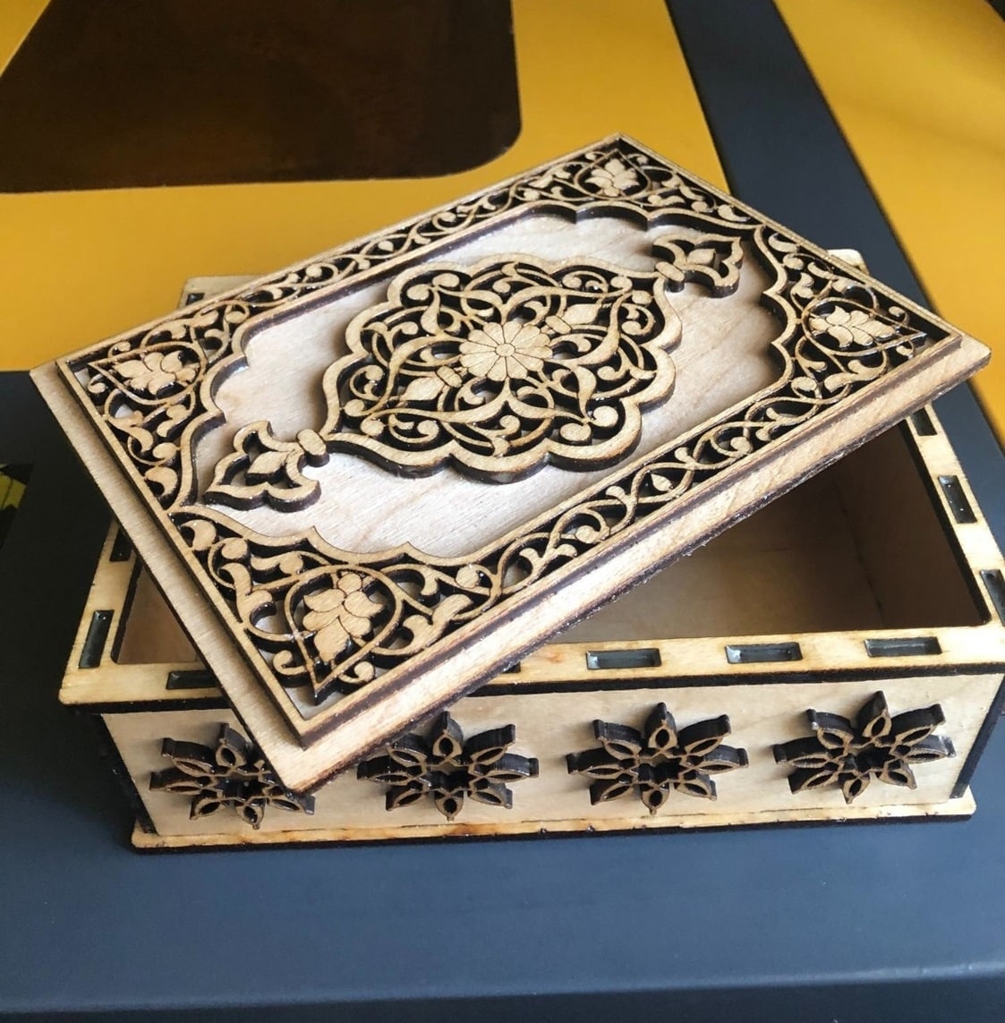Intricate Wooden Jewellery Box for Women 4mm Laser Cut CDR File Free ...