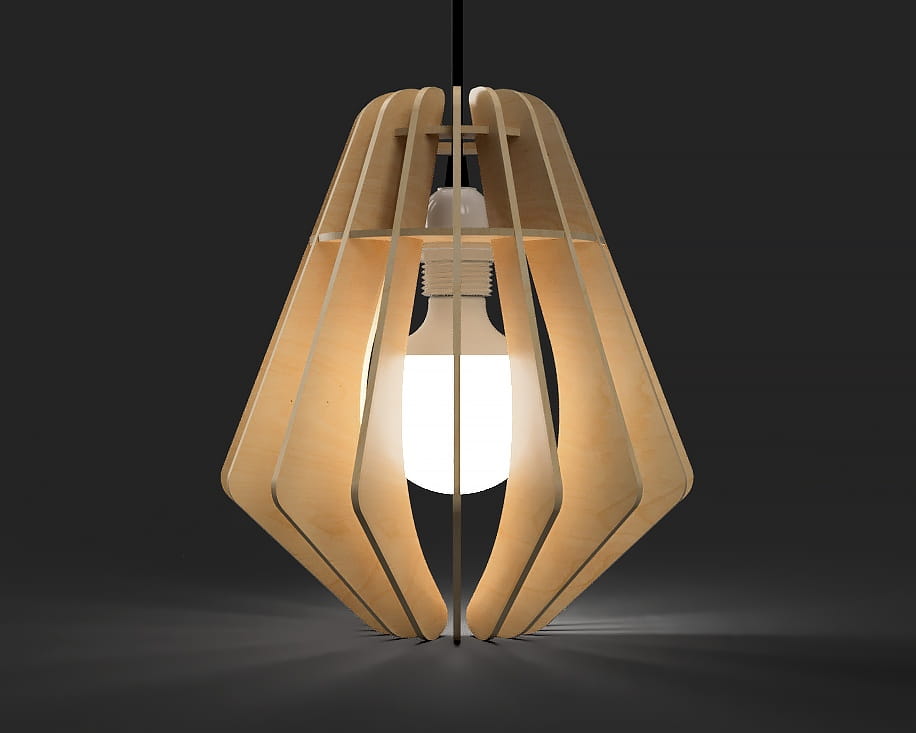 Laser Cut Wooden Hanging Lamp Shade 4mm AI CDR File Free Download | Vecty