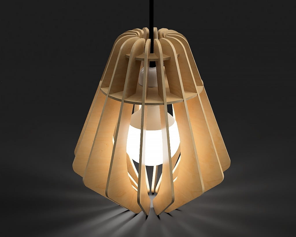 Laser Cut Wooden Hanging Lamp Shade 4mm AI CDR File Free Download | Vecty