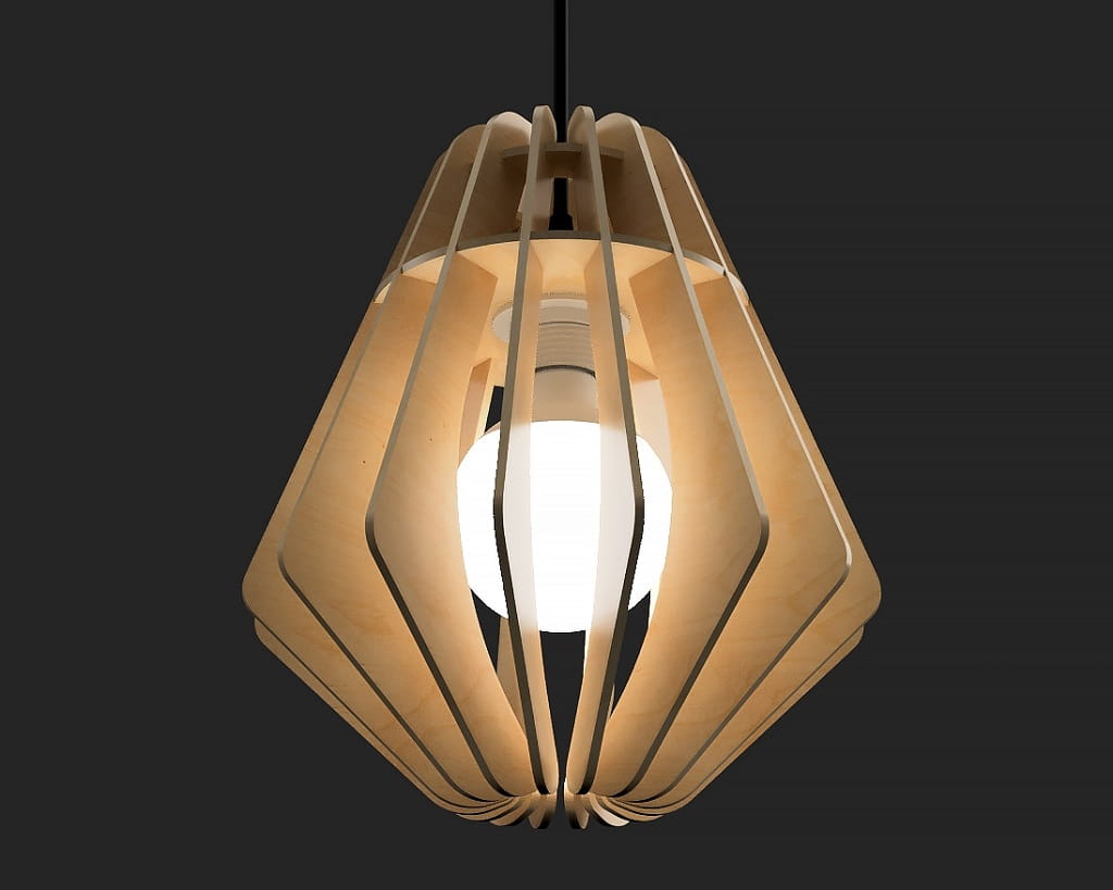 Laser Cut Wooden Hanging Lamp Shade 4mm AI CDR File Free Download | Vecty