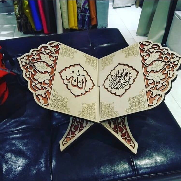 Decorative Holy Quran Reading Stand Laser Cut DXF File Free Download ...
