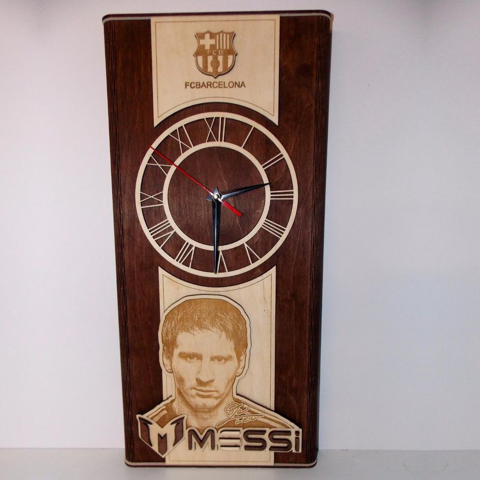 Engraved Lionel Messi Vertical Wall Clock Laser Cut CDR File Free ...
