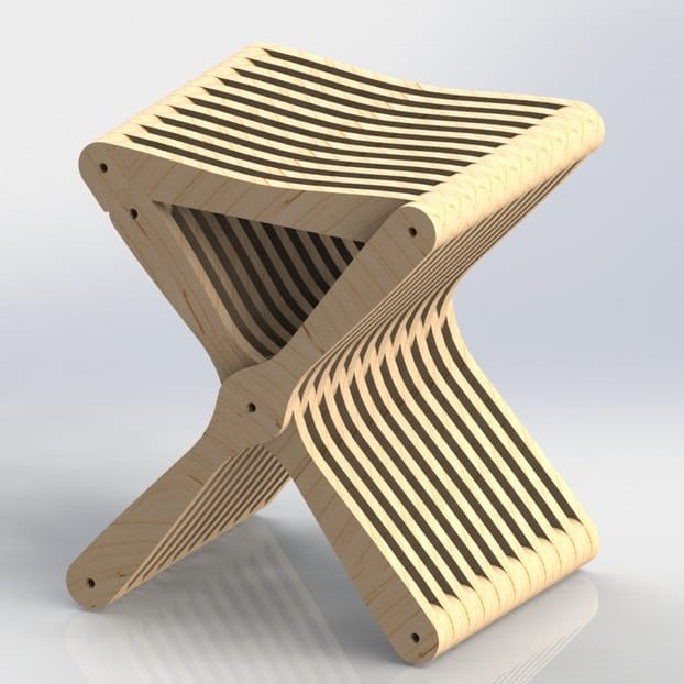 Folding Parametric Stool Laser Cut CDR File Free Download | Vecty