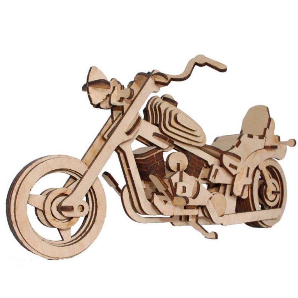 Harley Davidson Motorcycle Woodcraft Construction Kit Laser Cut CDR ...