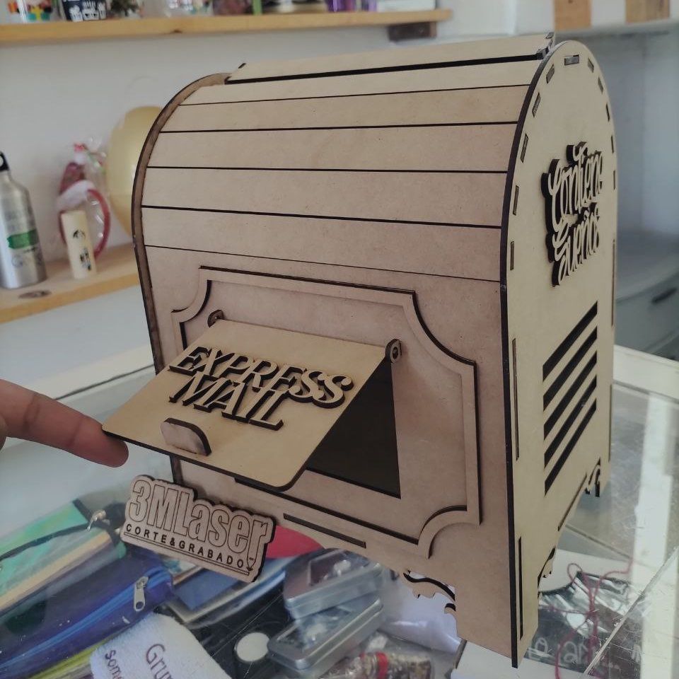 Laser Cut 3D Wooden Express Mail Box PDF File Free Download | Vecty