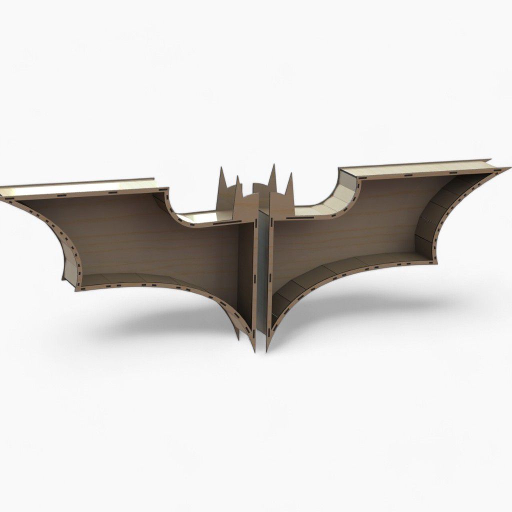 Laser Cut Batman Logo Bookshelf CDR DXF File Free Download | Vecty