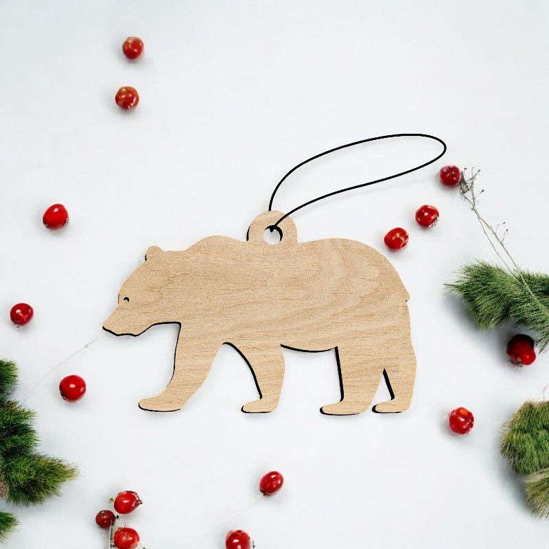 Laser Cut Bear Christmas Ornament CDR DXF EPS SVG File Free Download ...