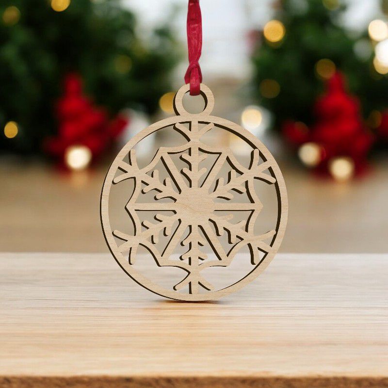 Laser Cut Christmas Bauble with Snowflake Pattern CDR DXF SVG File Free ...