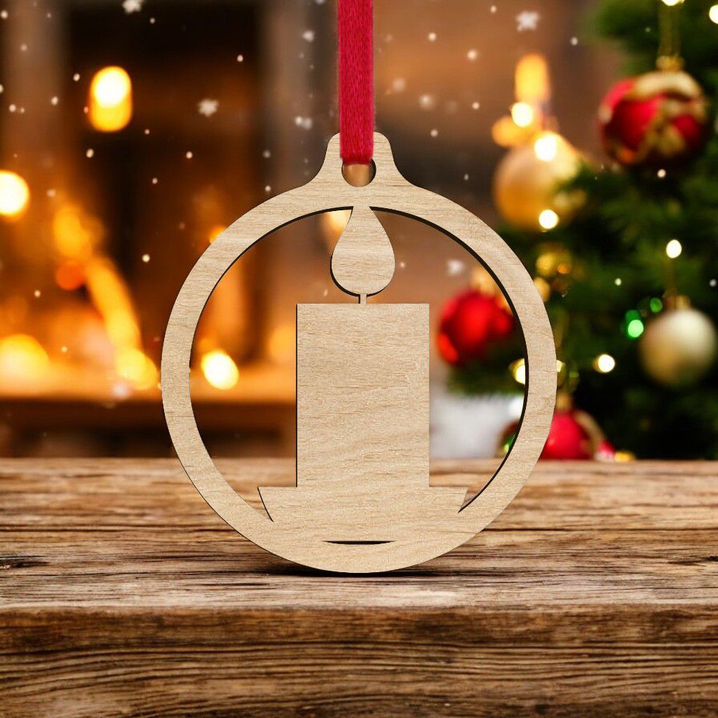 Laser Cut Christmas Candle Bauble CDR DXF EPS SVG File Free Download ...