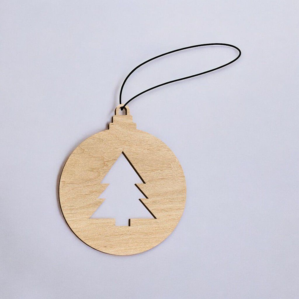 Laser Cut Christmas Tree Cutout Bauble CDR DXF EPS SVG File Free ...