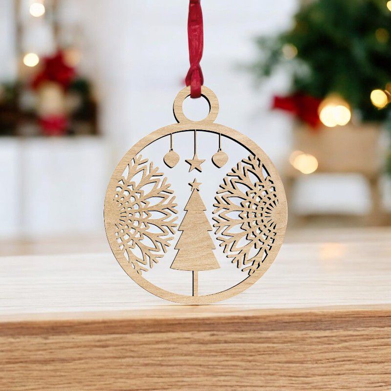 Laser Cut Christmas Tree Decoration Ornament CDR DXF SVG File Free ...