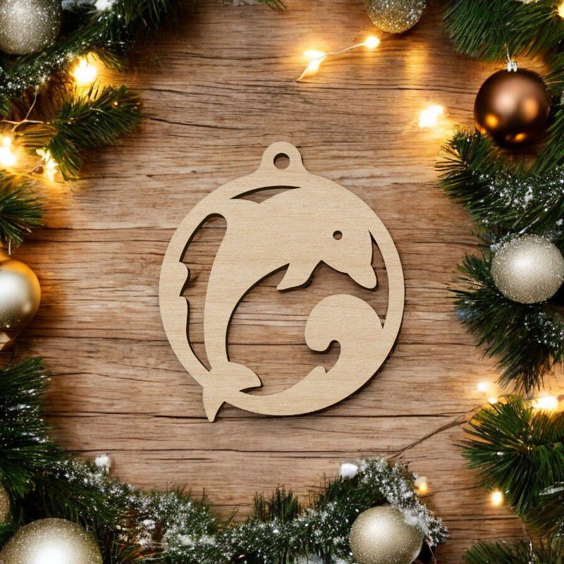 Laser Cut Dolphin Bauble Christmas Tree Ornament CDR DXF EPS SVG File ...