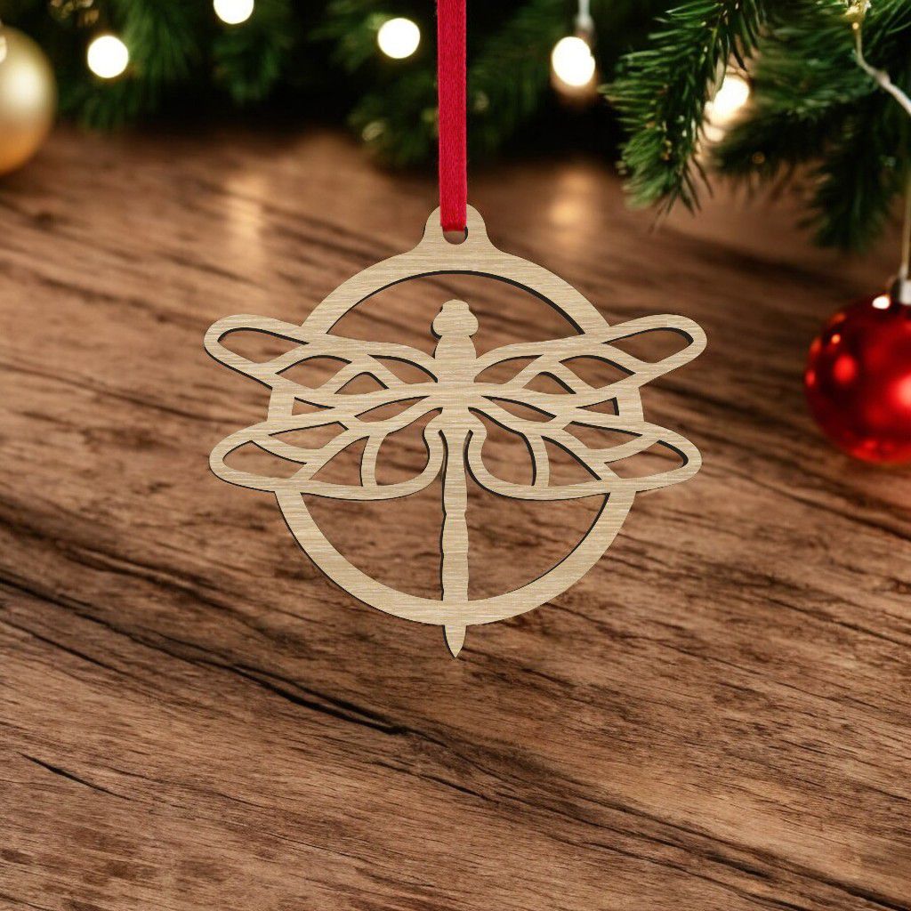 Laser Cut Dragonfly Christmas Bauble CDR DXF EPS SVG File Free Download ...