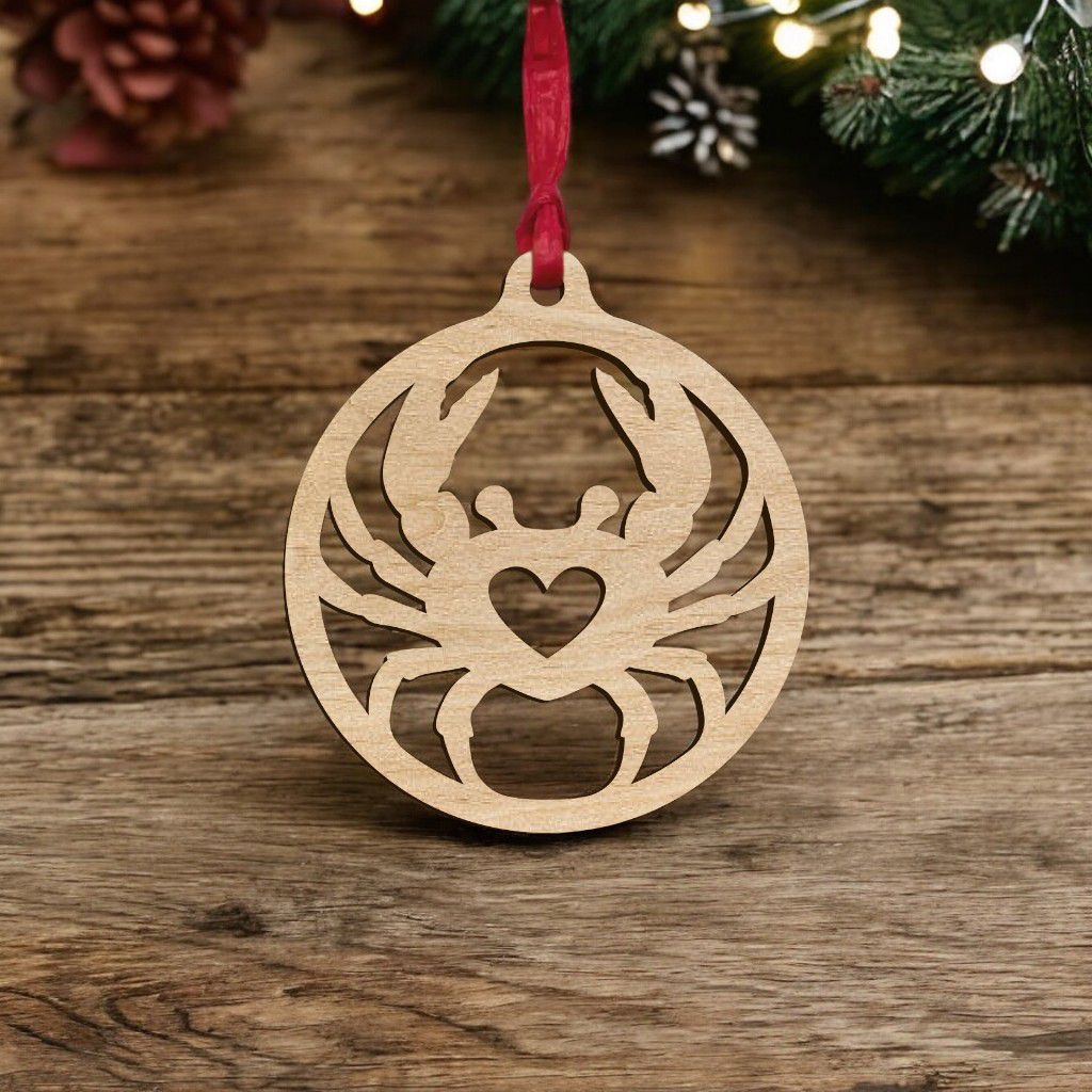 Laser Cut Festive Crab Bauble CDR DXF EPS SVG File Free Download | Vecty