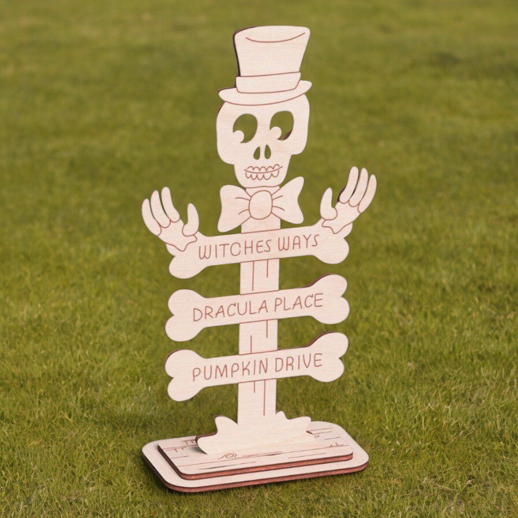 Laser Cut Halloween Ghost Wooden Table Sign AI CDR DXF PDF SVG File ...