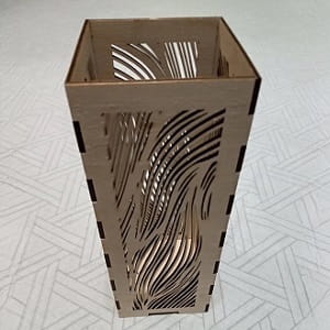 Laser Cut LED Candle Holder with Wavy Cut Out Pattern CDR SVG File Free ...