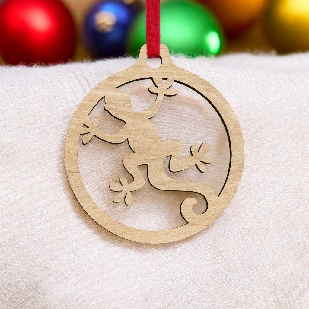 Laser Cut Lizard Christmas Ornament CDR DXF EPS SVG File Free Download ...