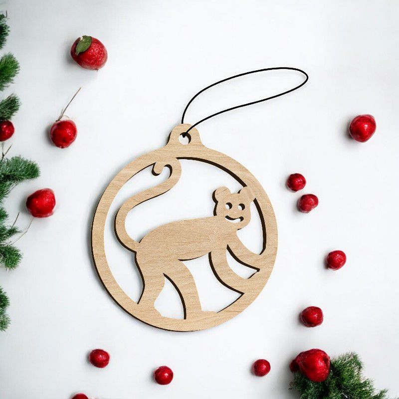 Laser Cut Monkey Christmas Ornament CDR DXF EPS SVG File Free Download ...