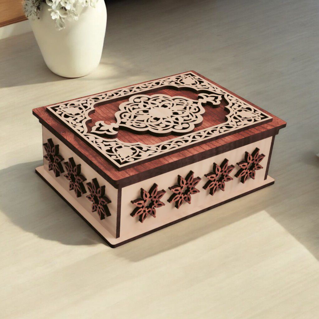 Laser Cut Oriental Wooden Box 3mm CDR DXF PDF SVG File Free Download ...