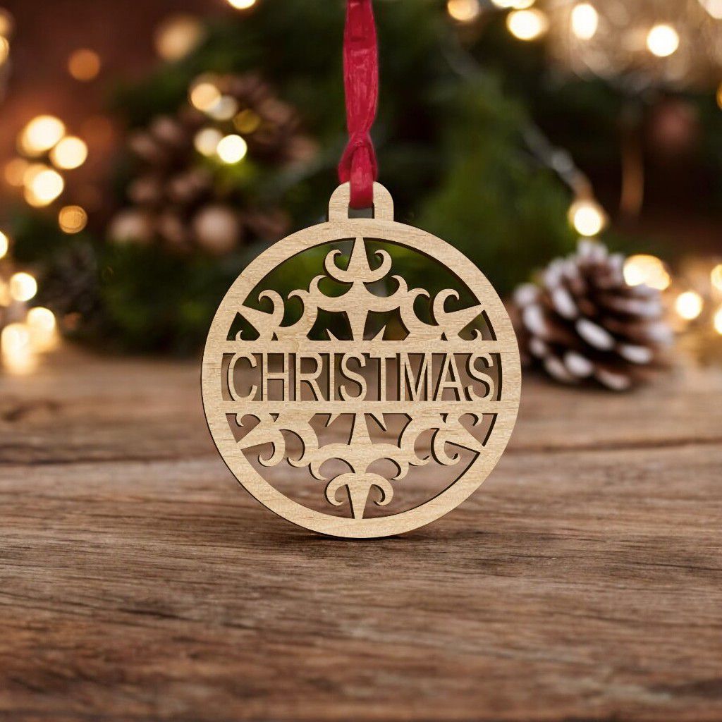Laser Cut Personalized Decorative Christmas Bauble CDR DXF EPS SVG File ...