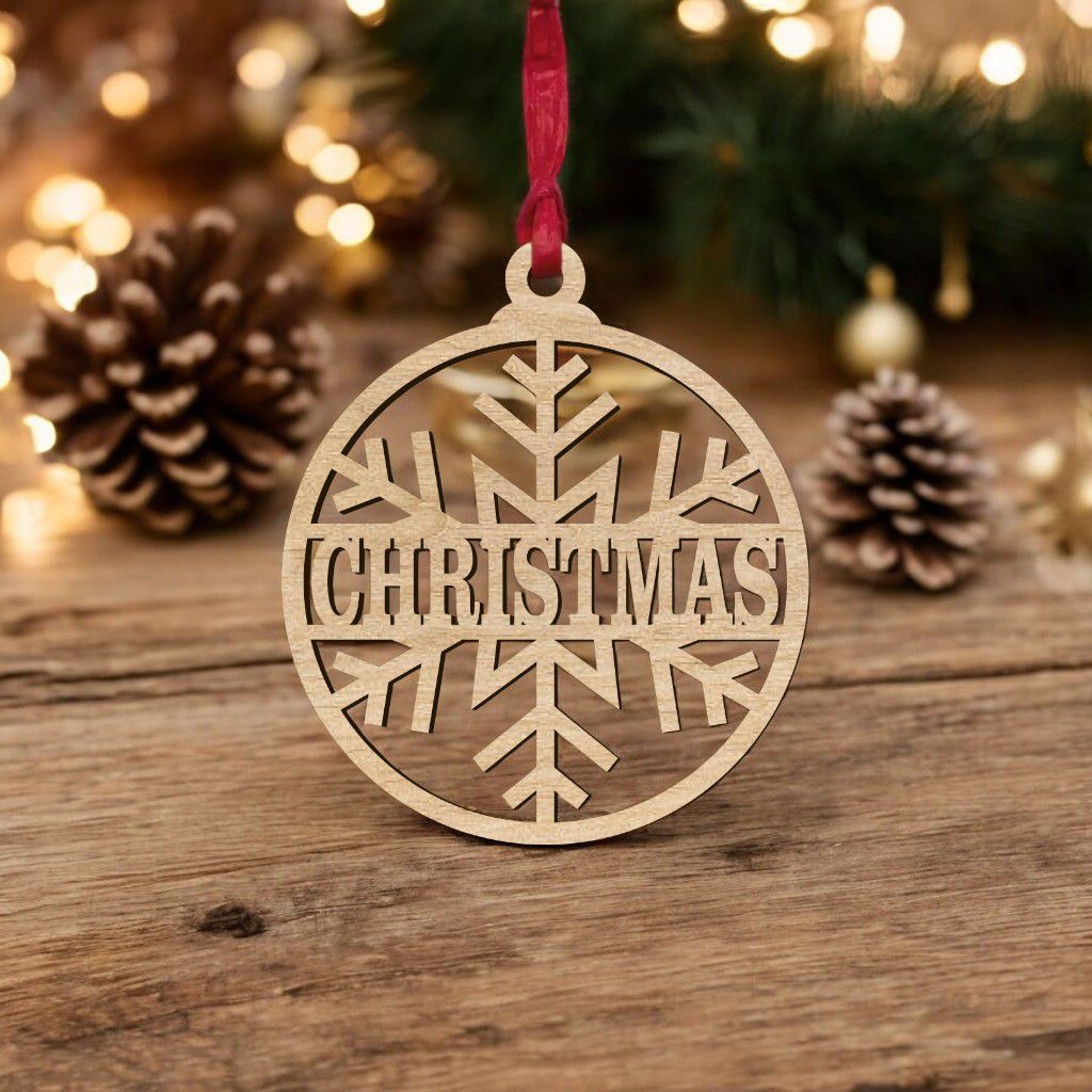 Laser Cut Personalized Name Snowflake Bauble CDR DXF EPS SVG File Free ...