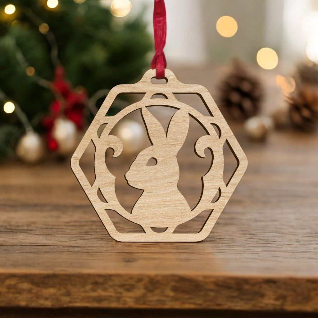 Laser Cut Rabbit Ornament CDR DXF EPS SVG File Free Download | Vecty