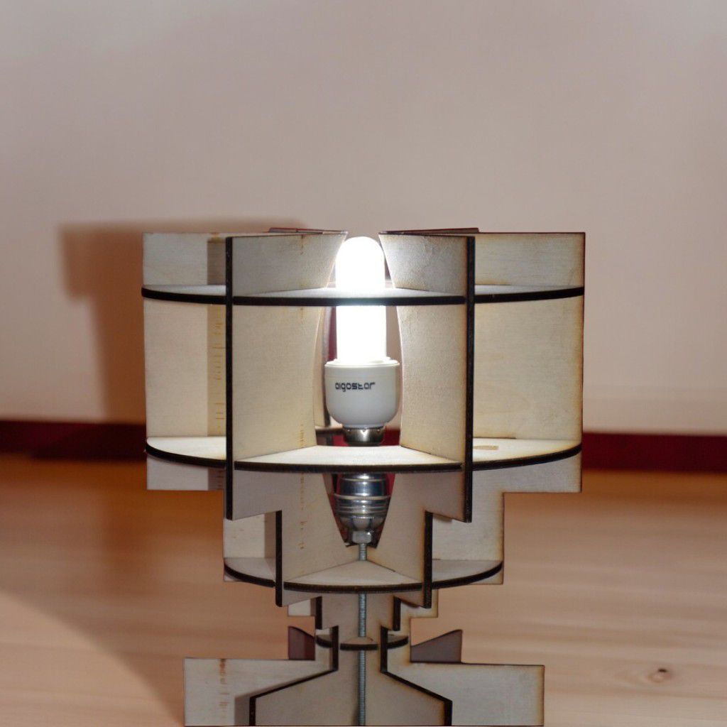 Laser Cut Slatted Wood Lari Lamp DXF File Free Download | Vecty