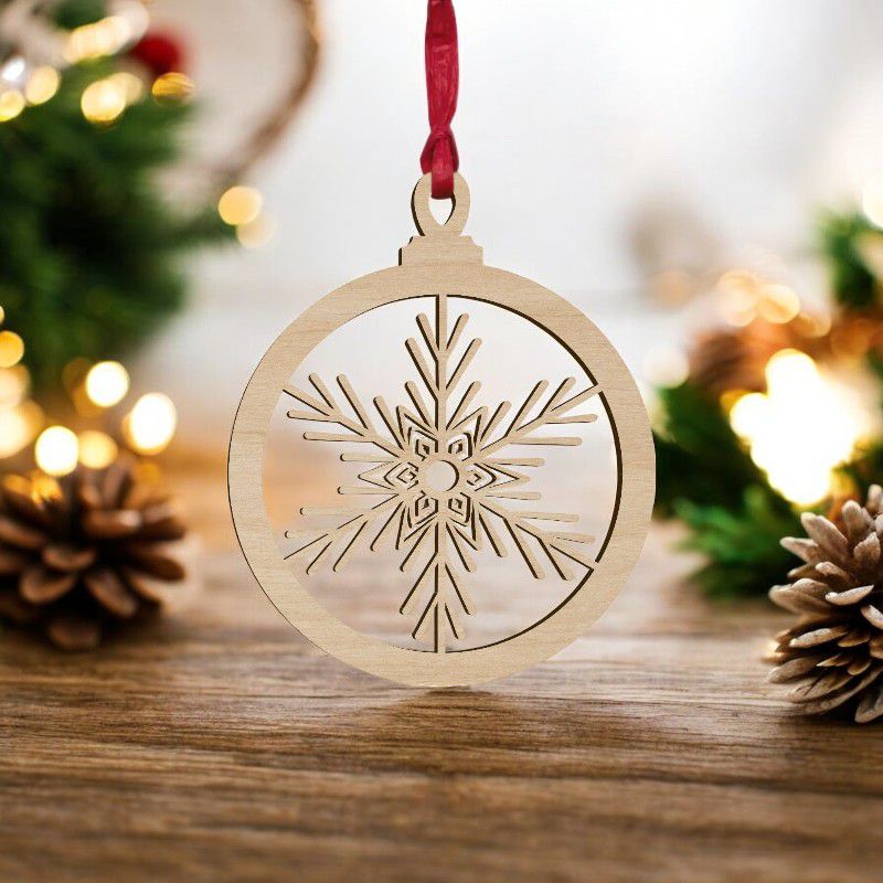 Laser Cut Snowflake Bauble Ornament CDR DXF EPS SVG File Free Download ...