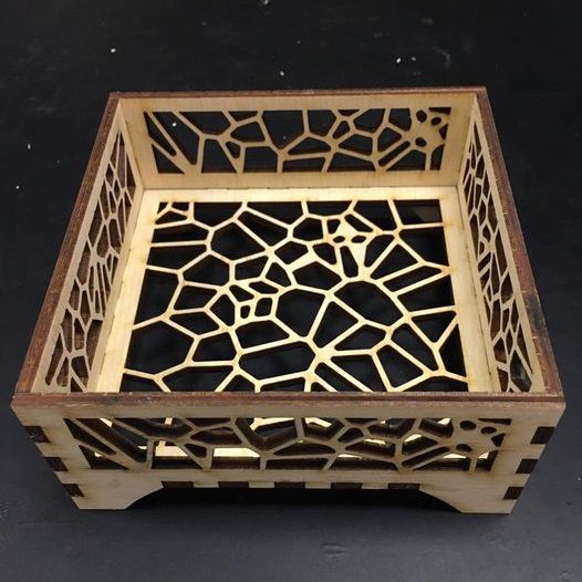 Laser Cut Voronoi Pattern Coaster Holder CDR DXF File Free Download | Vecty