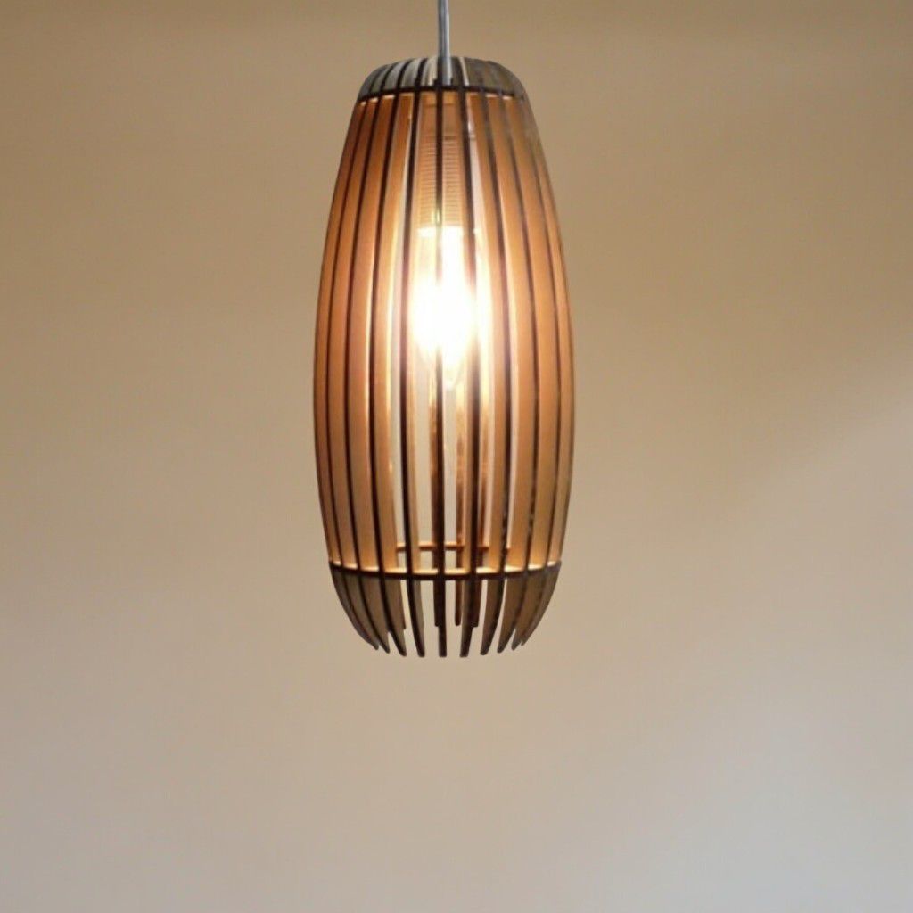 Laser Cut Wood Slatted Pendant Light CDR File Free Download | Vecty