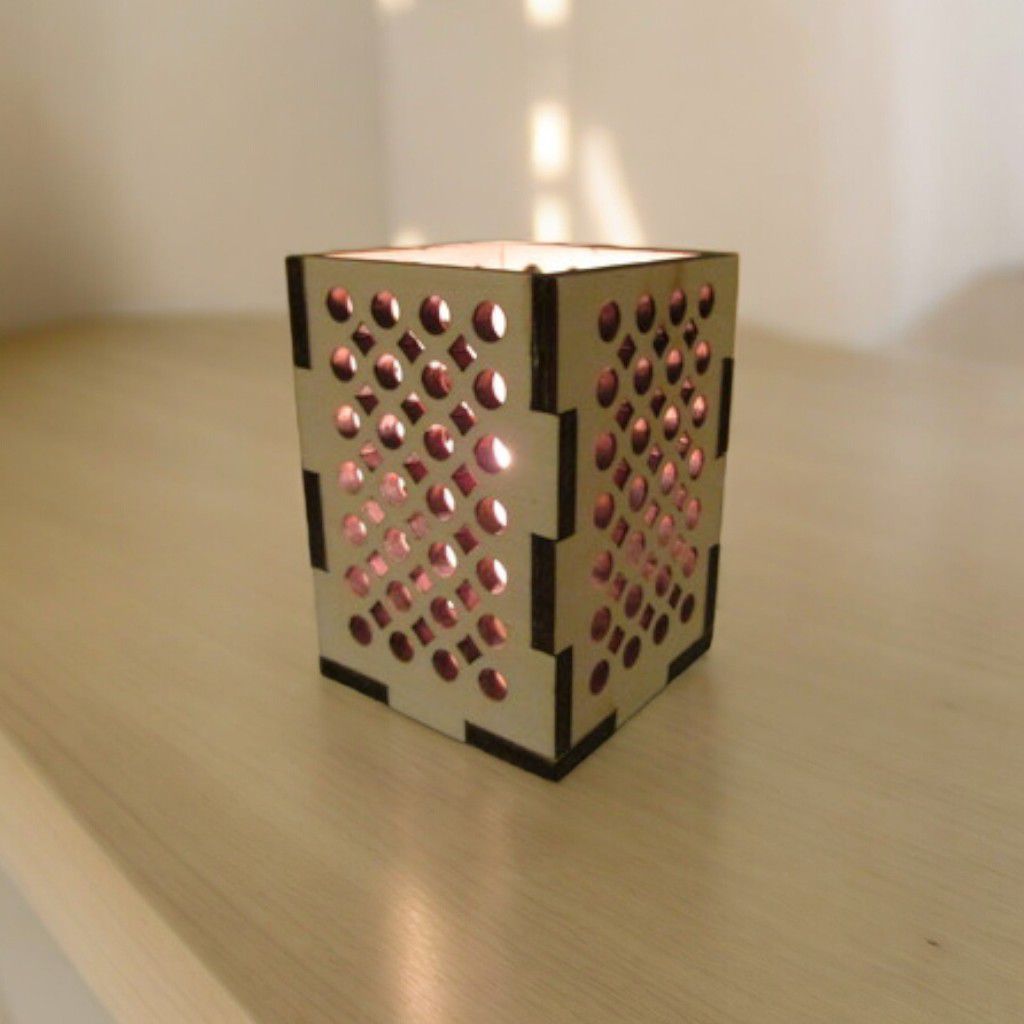 Laser Cut Wooden Lantern Box Candle Holder DXF File Free Download | Vecty