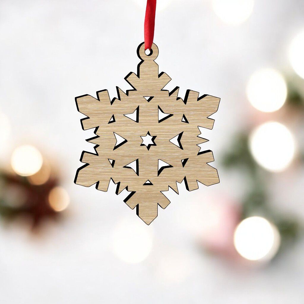 Laser Cut Wooden Star Snowflake CDR DXF SVG File Free Download | Vecty