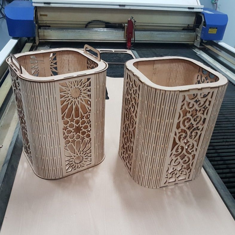 Living Hinge Garbage Basket Laser Cut CDR DXF File Free Download | Vecty