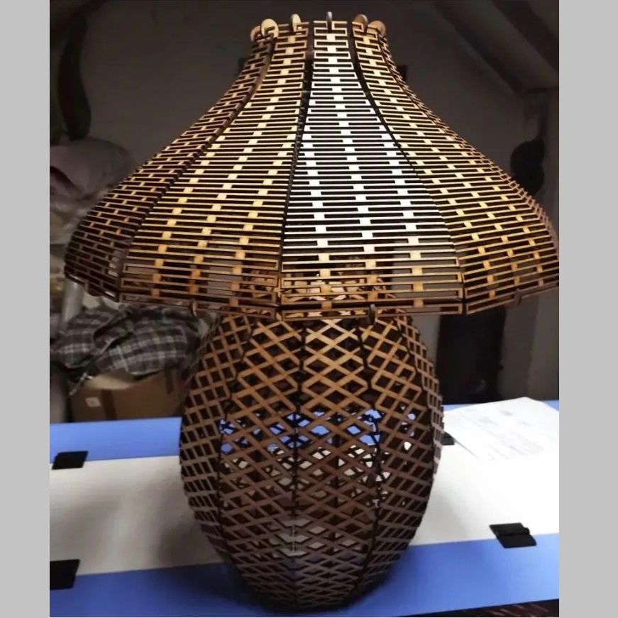 Living Hinge Table Lampshade Laser Cut DXF File Free Download | Vecty