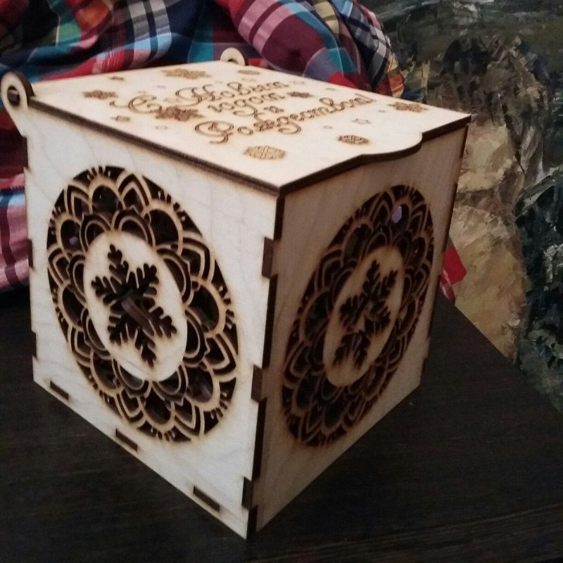 Personalized Deep Gift Box with Hinged Lid Laser Cut DXF File Free ...