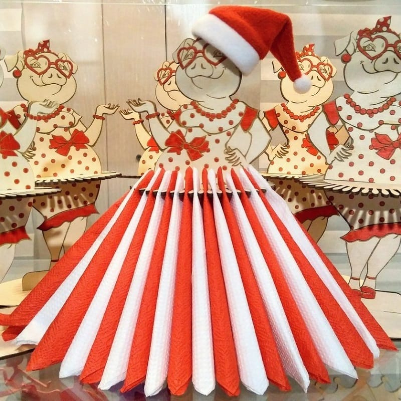 Pig Lady Napkin Holder Laser Cut CDR File Free Download | Vecty