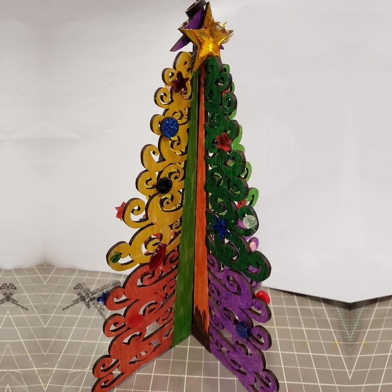 Swirl Christmas Tree Laser Cut SVG File Free Download | Vecty
