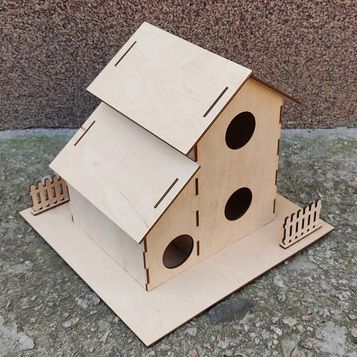 Two Story 3 Hole Multi-Family Birdhouse Laser Cut AI CDR DXF PDF SVG ...