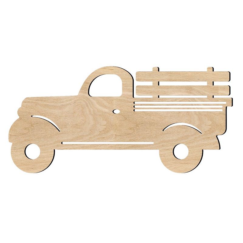 Vintage Pickup Truck Unfinished Wood Cut Out Shape Craft DIY Sign Laser ...