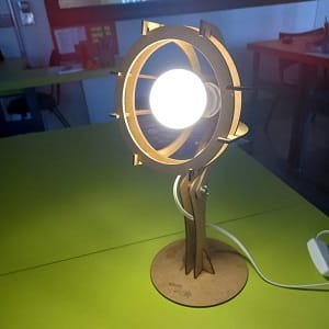 Laser Cut Adjustable Wooden Dog Table Lamp CDR File Free Download | Vecty