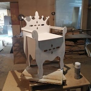 Laser Cut Wooden Barbie Doll Throne Chair CDR SVG File Free Download ...