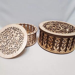 Laser Cut Wooden Gift Box with Floral Lid CDR SVG File Free Download ...