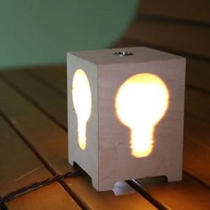 Laser Cut Wooden Box Desk Lamp with Geometric Fractal Cutouts CDR File ...