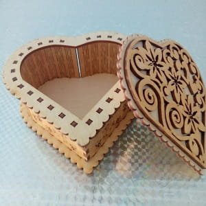 Laser Cut Wooden Heart Box DXF File Free Download | Vecty