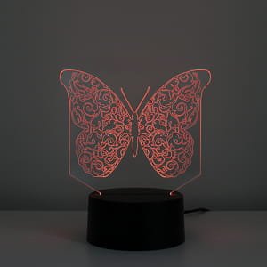 Laser Engraved Fish 3D Optical Illusion Lamp DXF File Free Download | Vecty