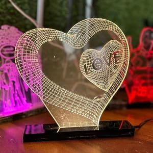 Laser Engraved Acrylic LED Lamp Gift for Baby Birth Announcement CDR ...
