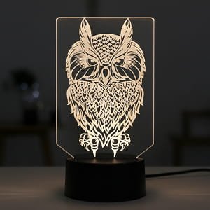 Laser Engraved Butterfly 3D Optical Illusion Lamp LED Night Light DXF ...