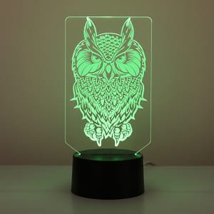 Laser Engraved Owl 3D Illusion Night Light CDR SVG File Free Download ...